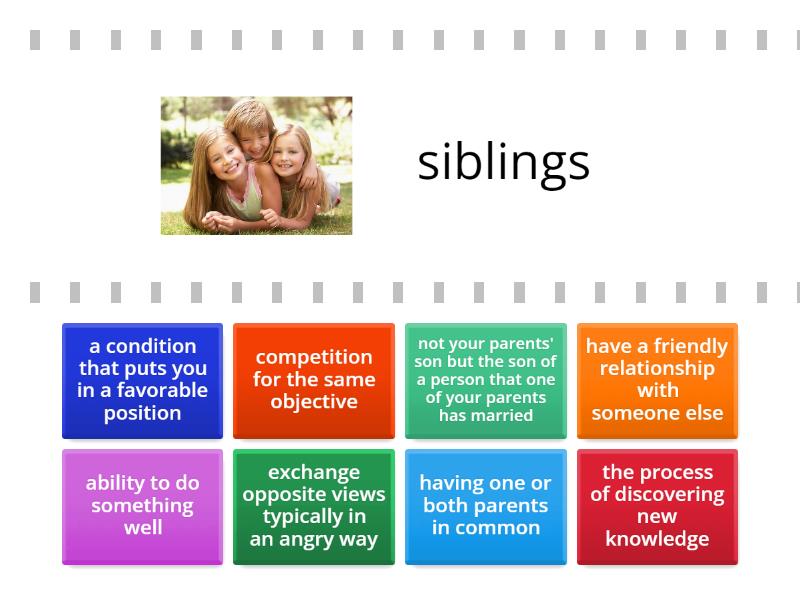 The Sibling Effect Vocabulary - Find the match