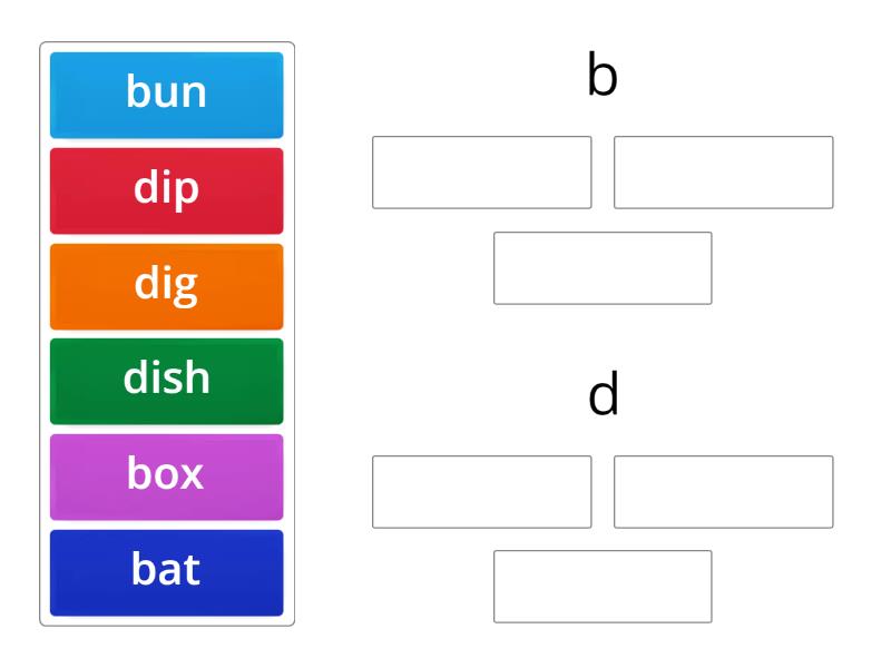 Letter Reversals: - Group sort Letter Reversals: - Group sort
