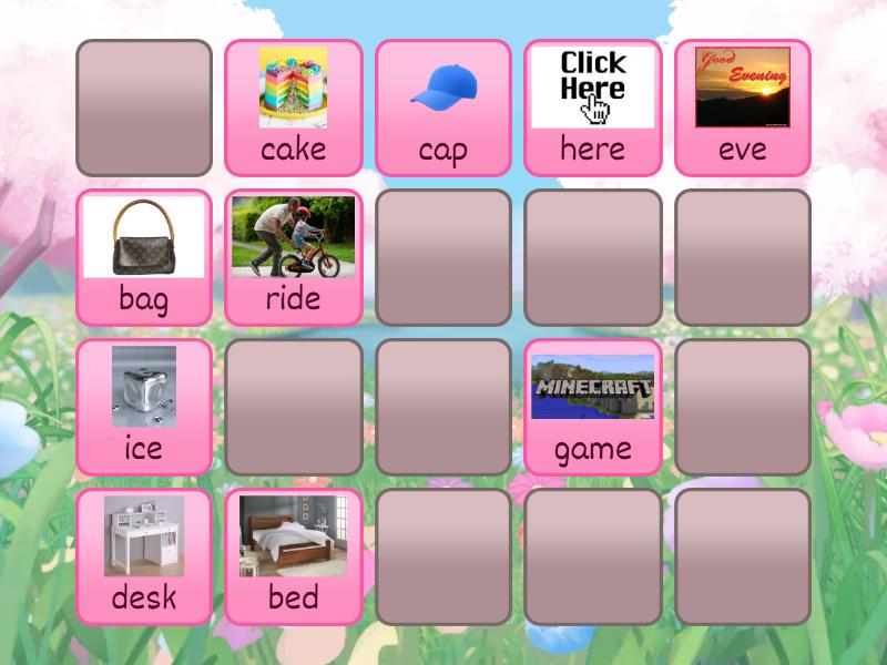 Magic "e" Words - Matching pairs