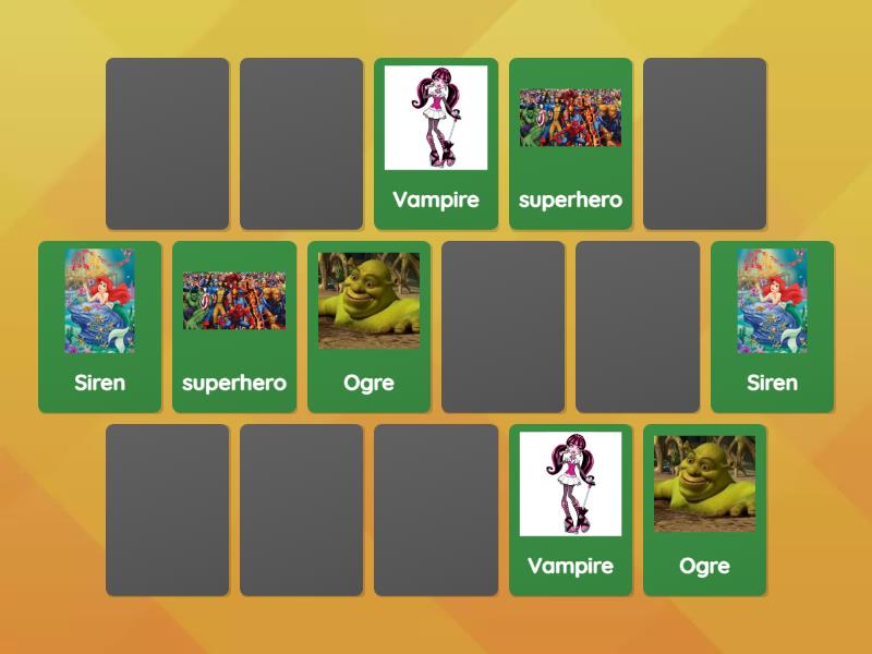 Fictional Characters - Matching pairs