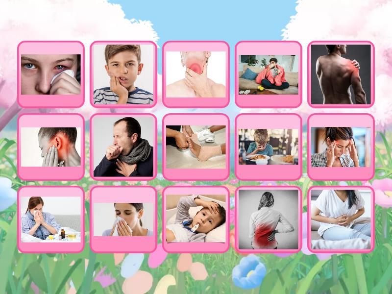 HEALTH PROBLEMS PRATICE/WHAT'S THE MATTER? - Flip tiles