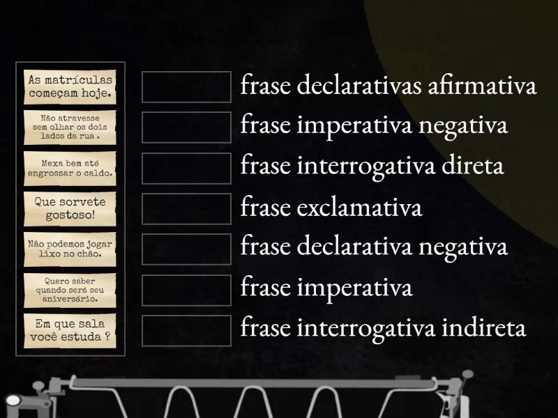 Tipos de frases - Match up