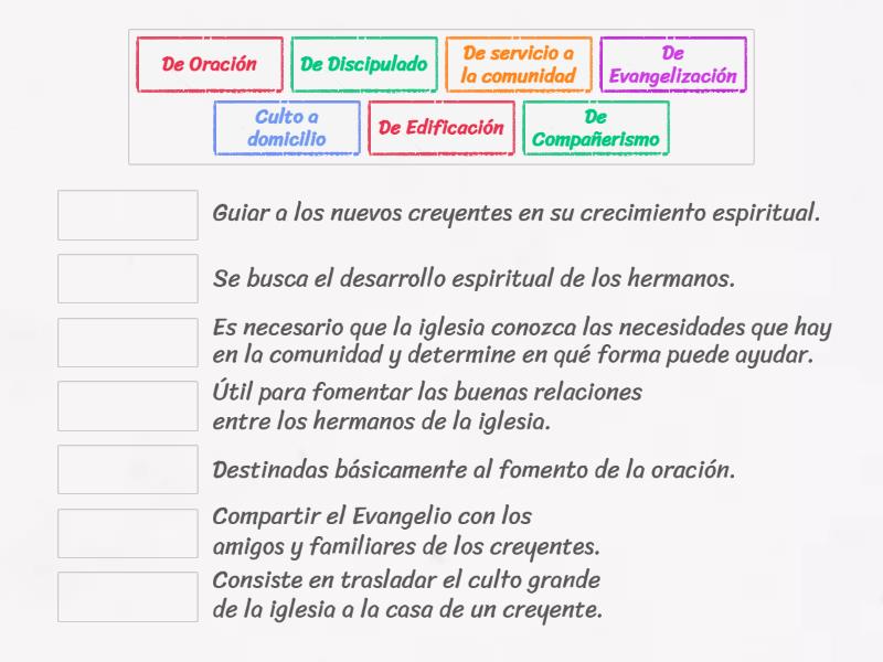 Tipos de REFAM - Une las parejas