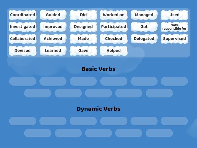 Basic vs Dynamic Verbs - Group sort