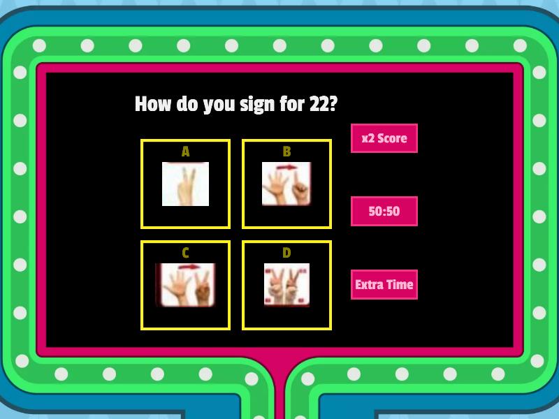 Practice ASL number 1-100 - Gameshow quiz