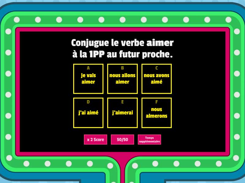 J&A - Le futur proche des verbes du 1er groupe - Concurso de preguntas