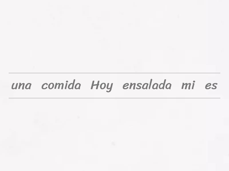 La comida-Spanish - Unjumble