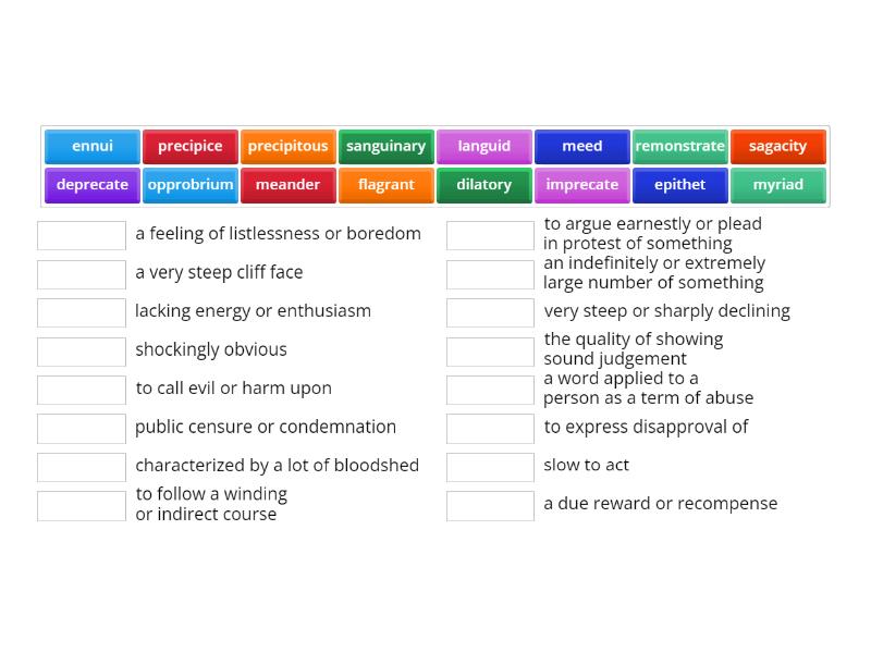 Vocabulary List 2 from Frankenstein - Une las parejas