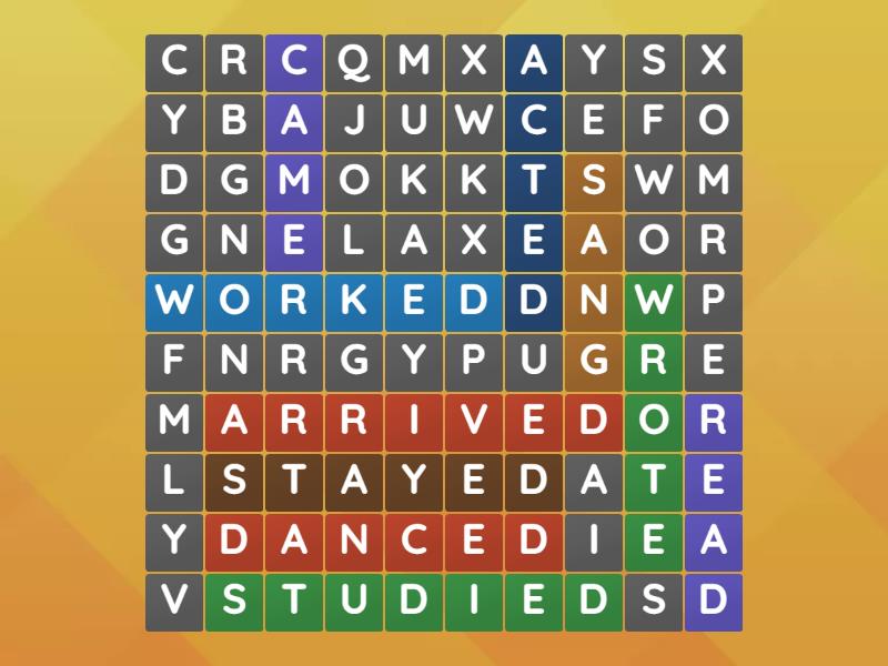 past simple - Wordsearch