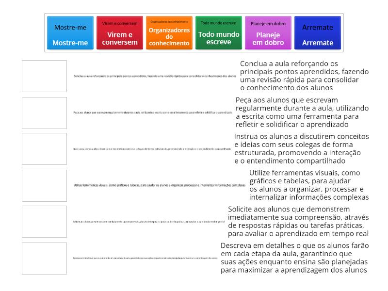 Associando as técnicas de Lemov - Match up