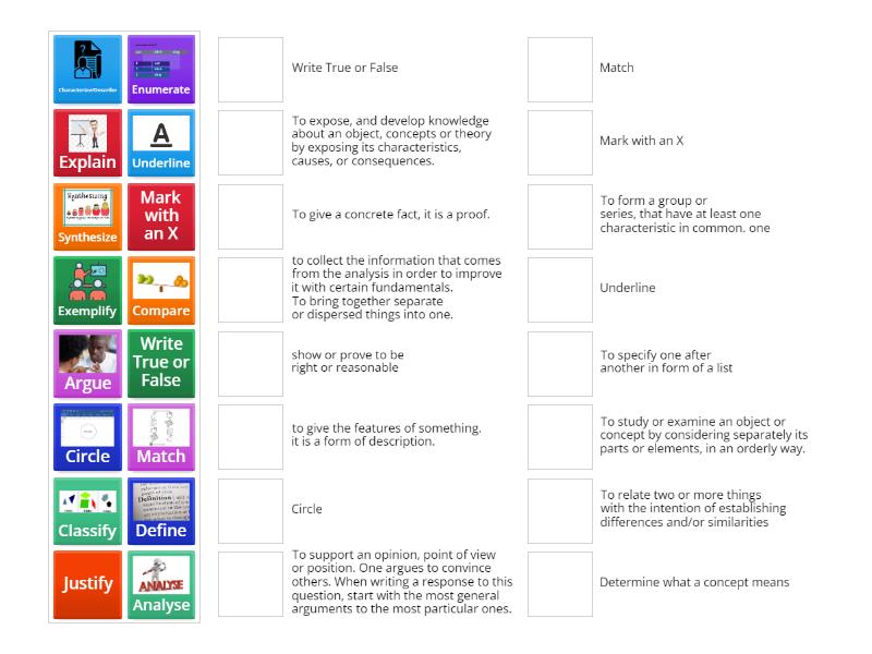 how to interpret instructions - Match up
