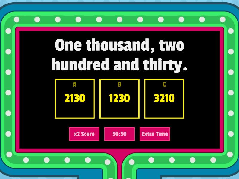 Numbers 1 - Gameshow quiz