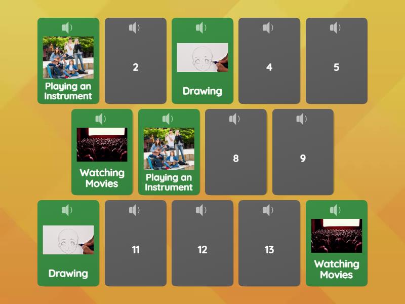 Routine - Verb Matching Game - Matching pairs