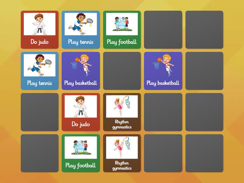 1st Grade- Sports Memory Game - Parejas