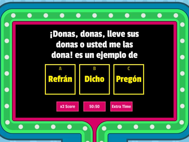 Refranes Dichos y Pregones - Gameshow quiz