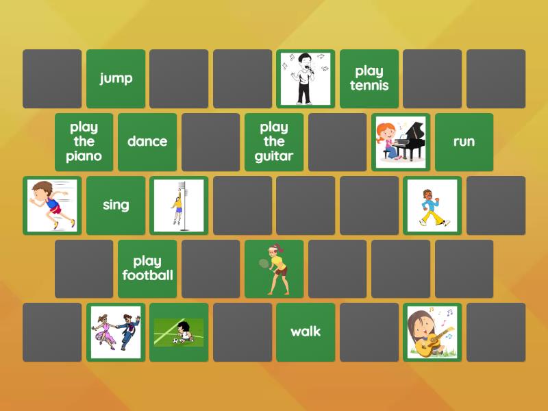 Action verbs - memory game - Parejas