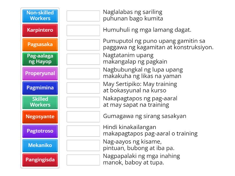 MGA HANAPBUHAY - Match up