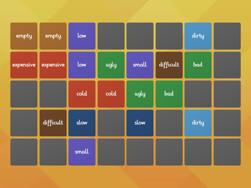 A1/Elem. File 2_Adjectives () - Matching pairs