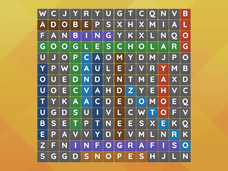 Digital Literacy Wordwall - Wordsearch