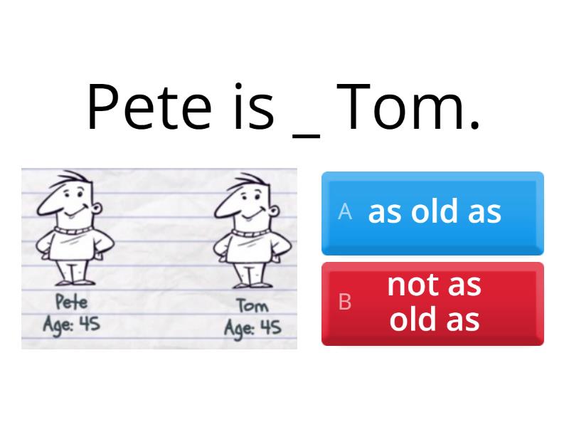 Comparatives as... as / not as ... as - Quiz