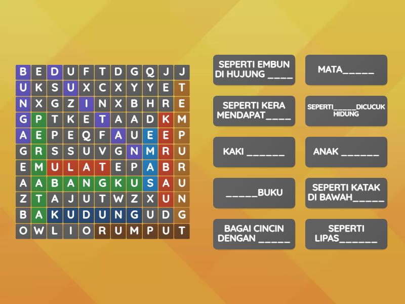 KUIZ PERIBAHASA - Wordsearch