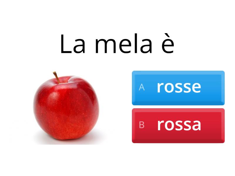 Aggettivi (i colori) - Lezione 9 | Dieci A1.2 - Quiz