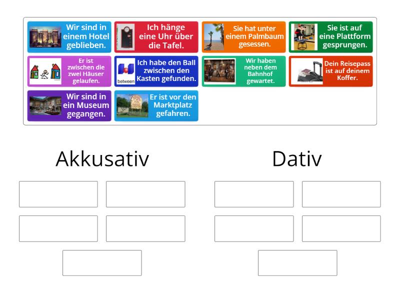 2-Way Prepositions (Akk Wohin VS Dat Wo) - Group sort