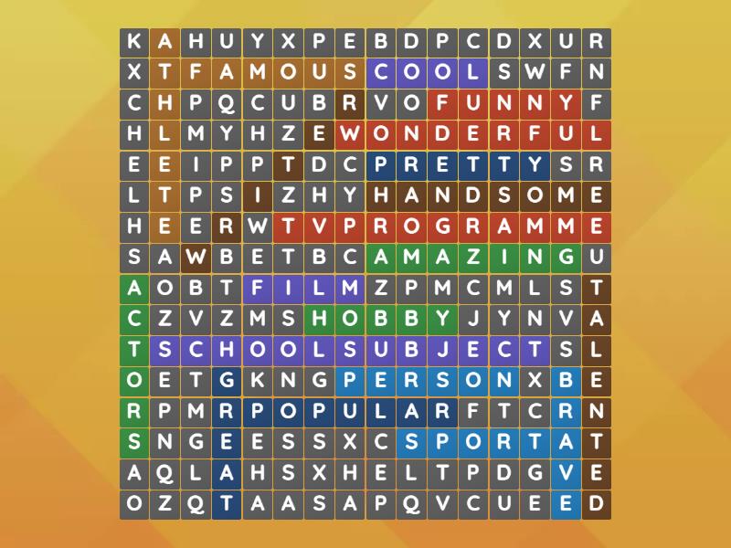 P4 Unit 5: Vocabulary - Wordsearch