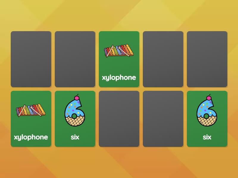 Vocabulary (memory game) Letter X-x - Matching pairs