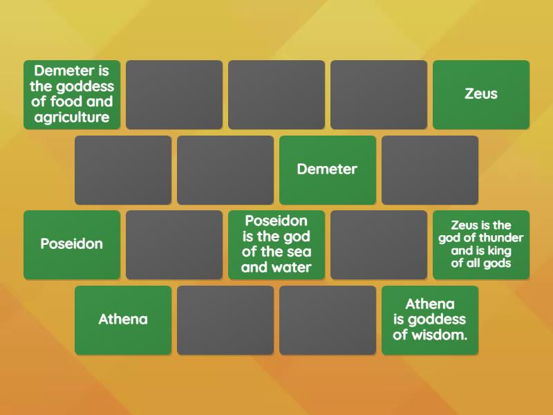 greek gods memory game - Matching pairs