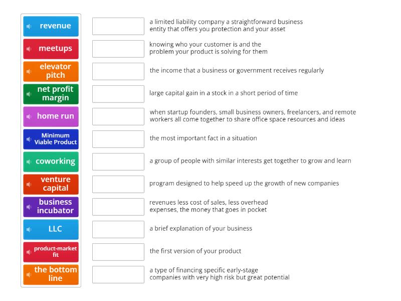 Business terms - Match up