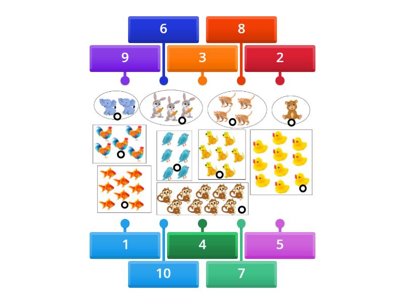 Ôn số lượng trong phạm vi 10 - Labelled diagram