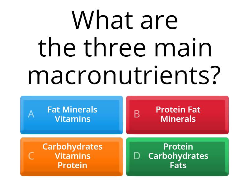 Macronutrients - Quiz