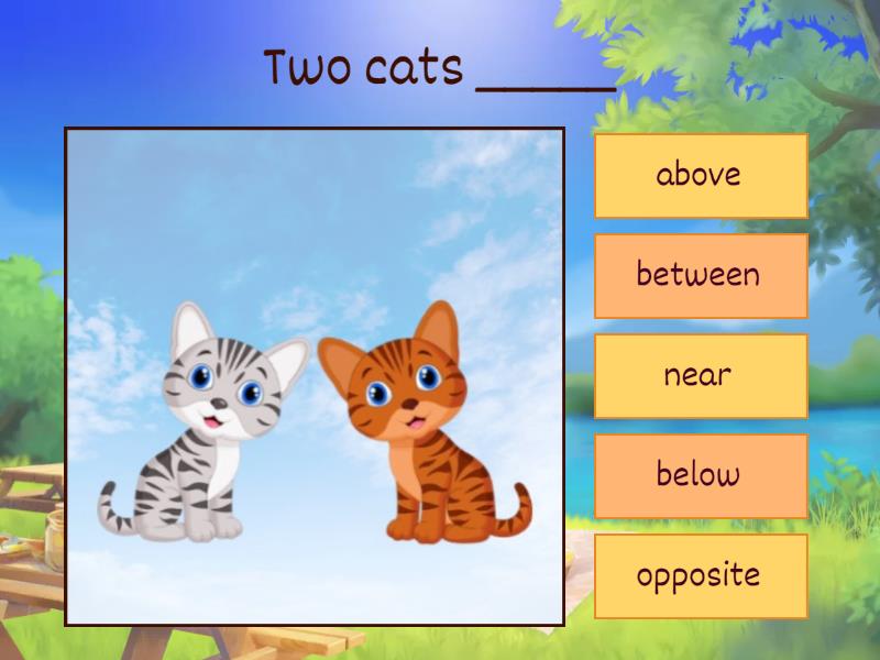 Prepositions of place (near,opposite,between,below,above) - Quiz