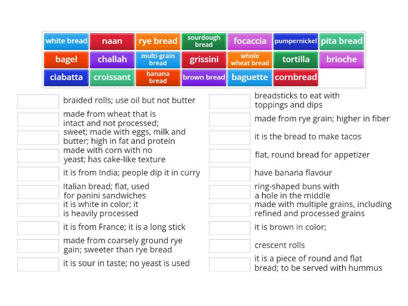 Different types of bread - Match up