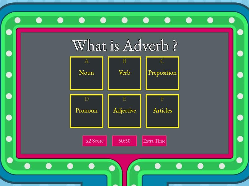 Adverb- - Gameshow quiz