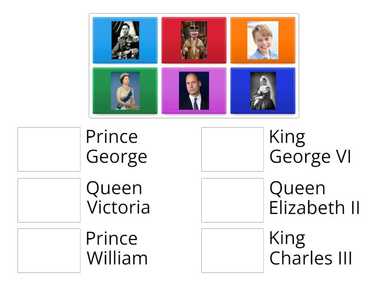British Past, Present and Future Monarchs (KS1) - Match up