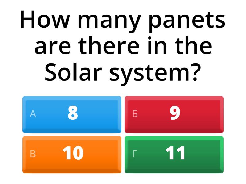 Solar 1 system - Quiz