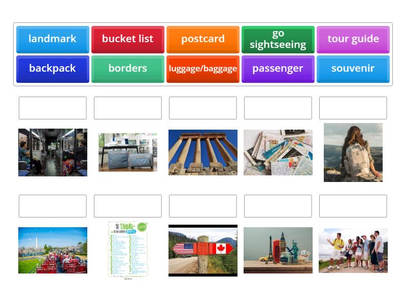 Traveling vocabulary (images) - Match up