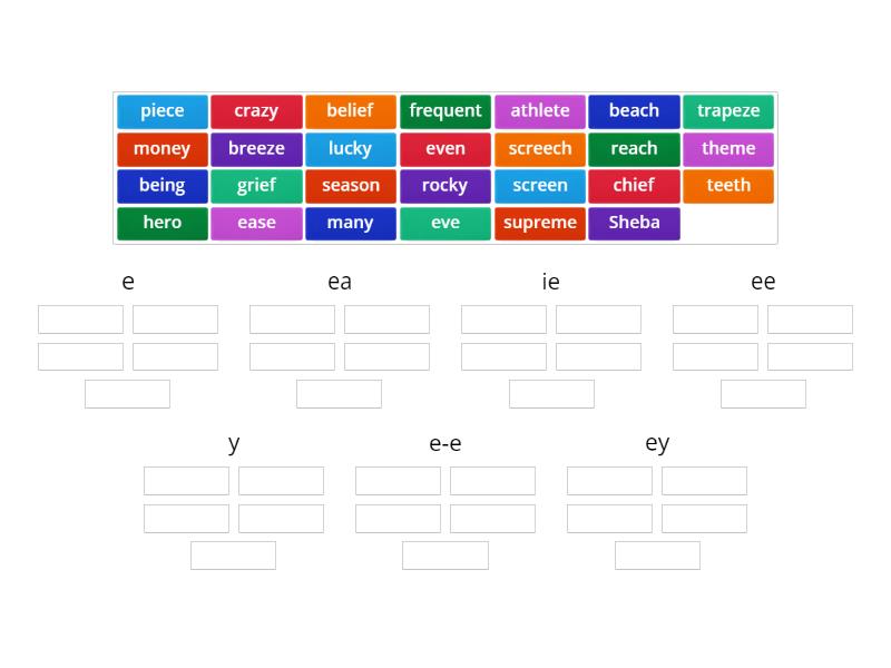 Long E sound sort - Group sort