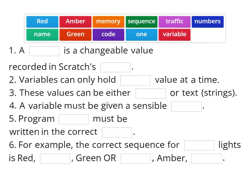 Introduction to Scratch - Complete the sentence