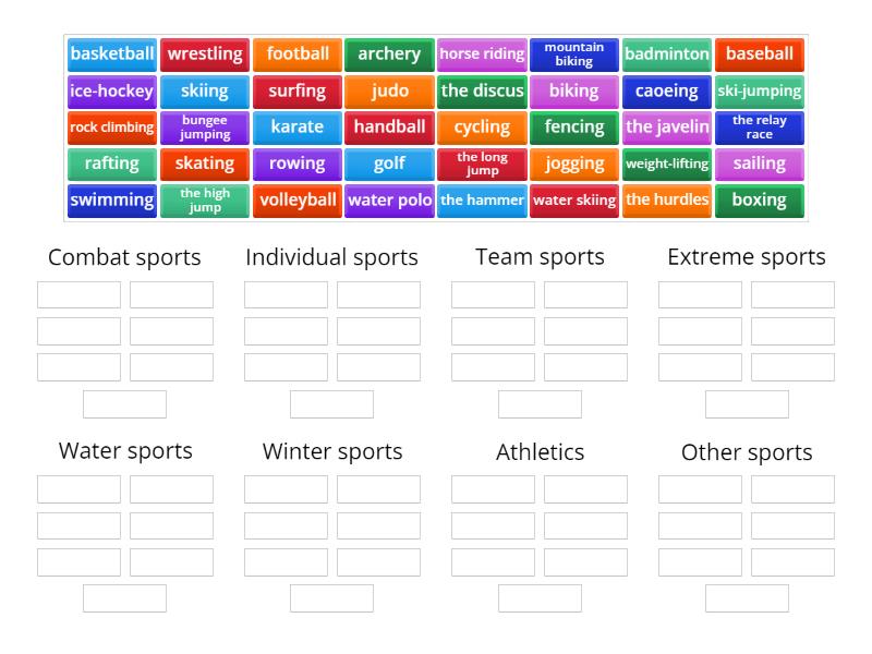 TTT sport classification - Group sort