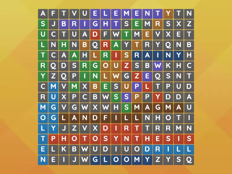 UNIT 6 - Wordsearch