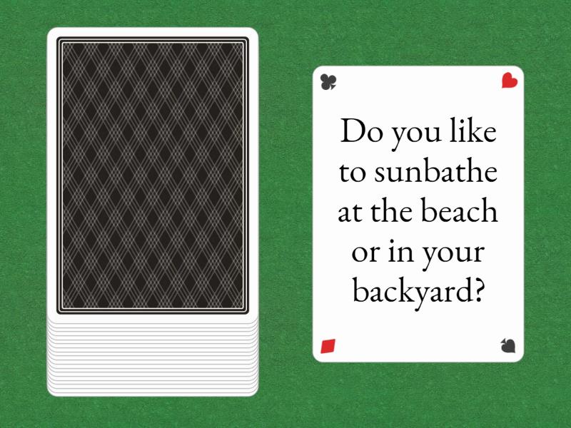 Staycation. Speaking cards. A1/A2 - Cartas al azar