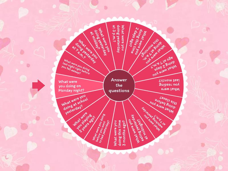 Past Continuous Oral Drills - Random wheel