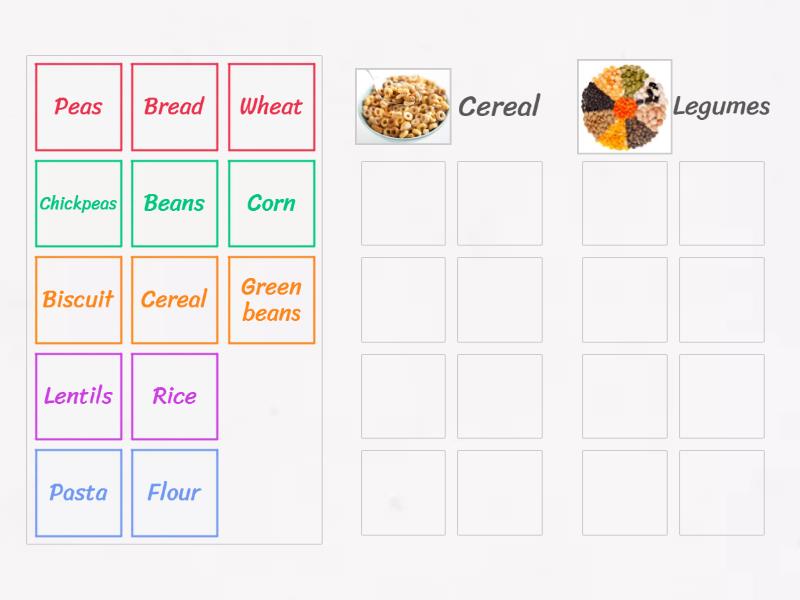 Cereal & Legumes - Group sort