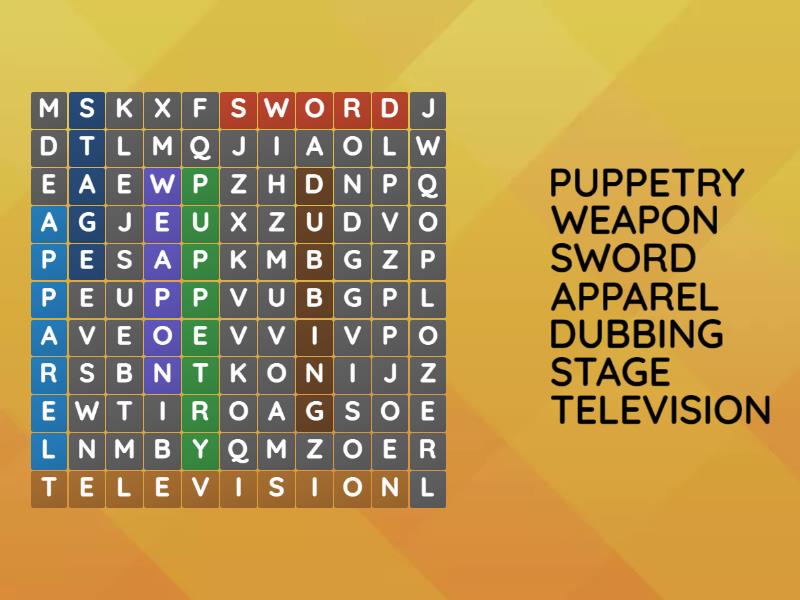Puppetry vocabulary practice - Wordsearch