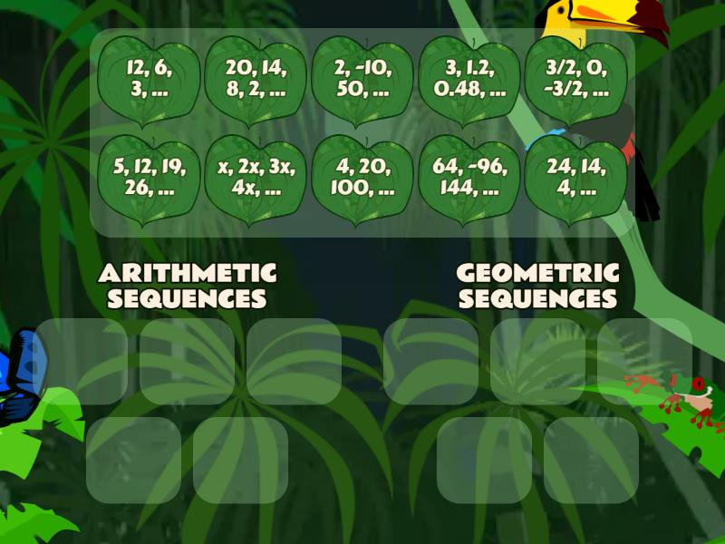 ARITHMETIC SEQUENCE VS. GEOMETRIC SEQUENCE - Group sort