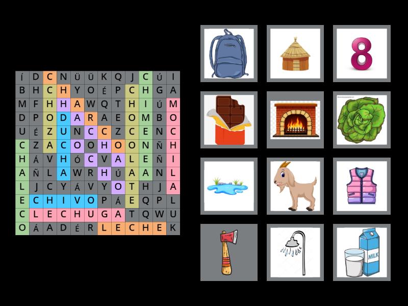 Sopa letra ch - Wordsearch