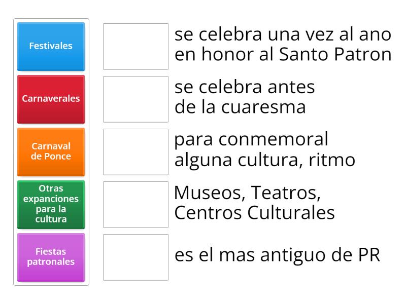 Actividades Culturales en Puerto Rico - Match up